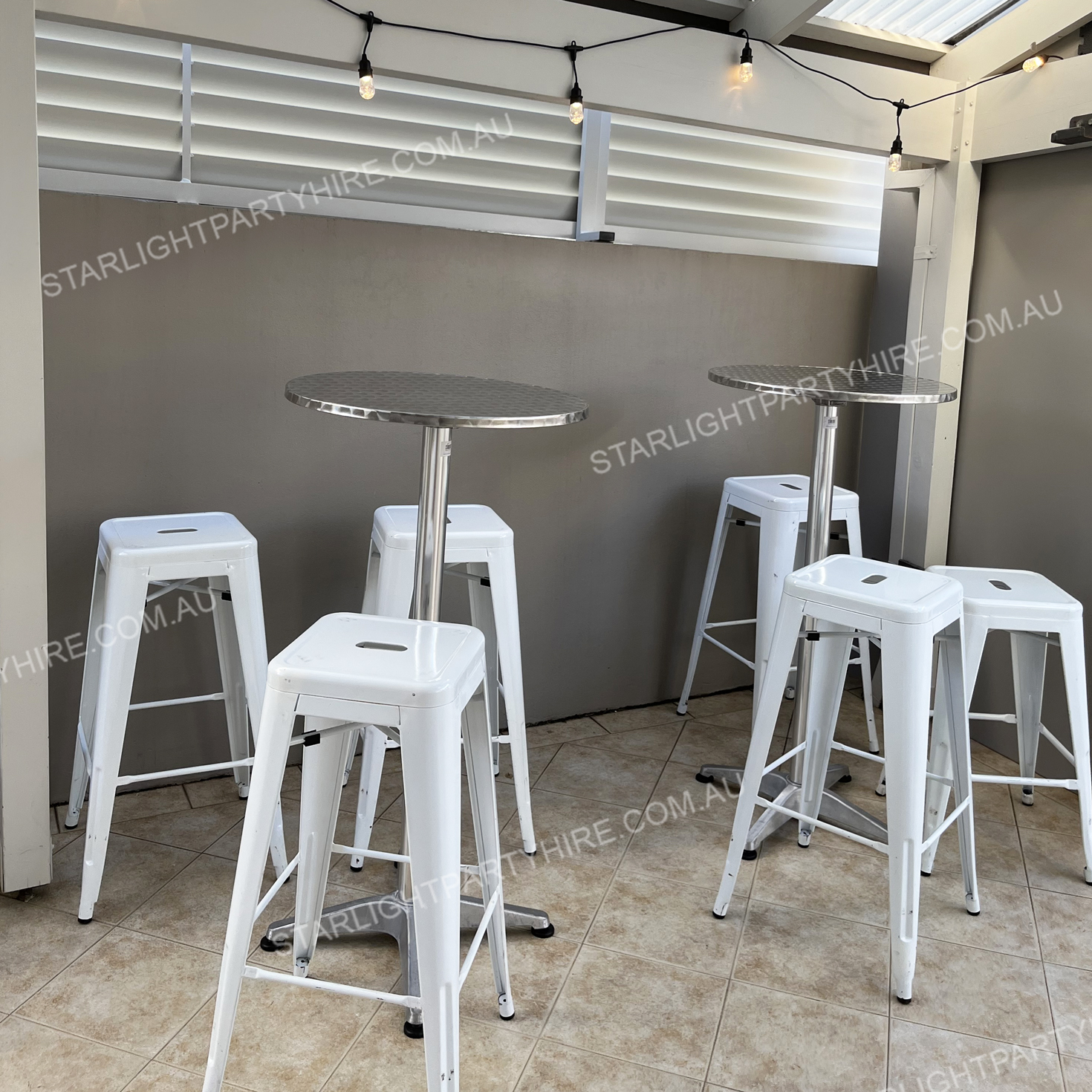 Steel Bar Table Hire | Starlight Party Hire